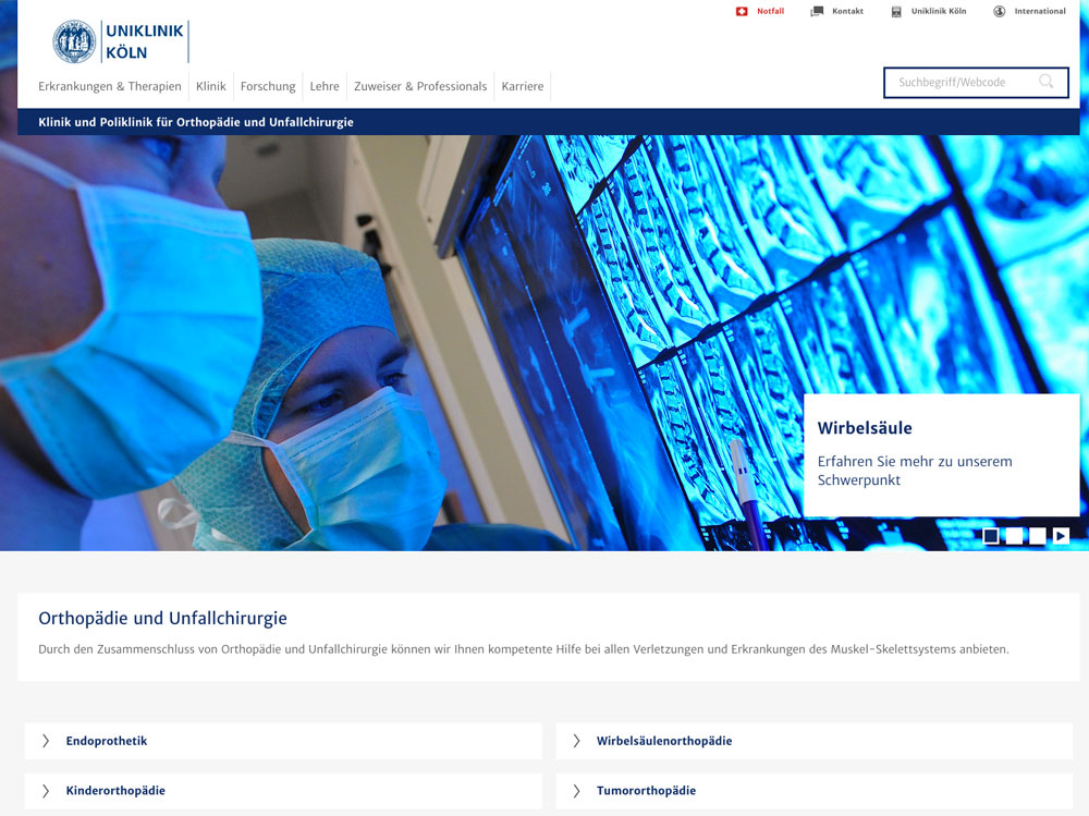Orthopädie und Unfallchirurgie: Neuer mobiler Internetauftritt ...